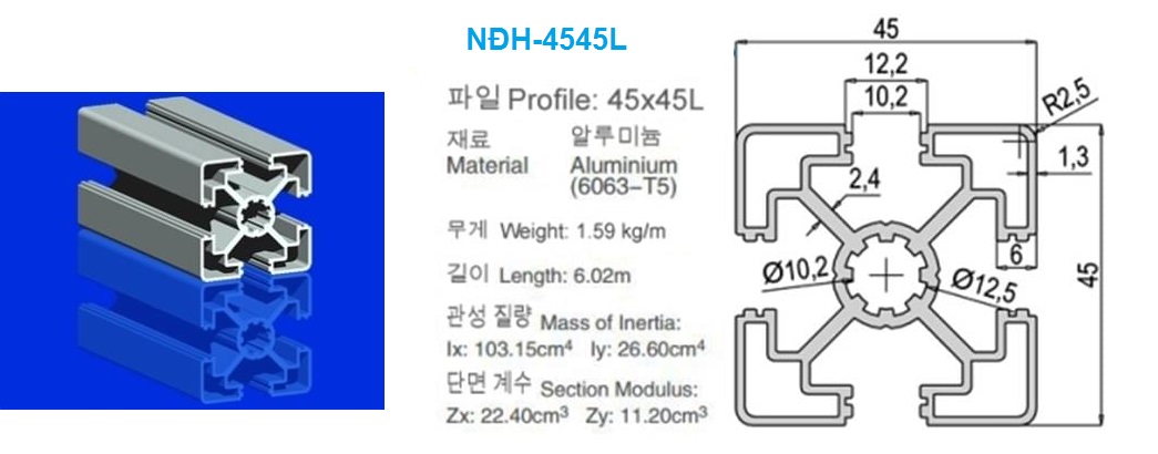Nhôm định Hình 45x45 - BHT VIETNAM